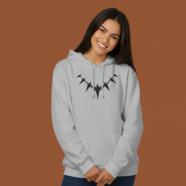 Black Panther Inspired Grey Hoodie for Women | Kattar Clothing