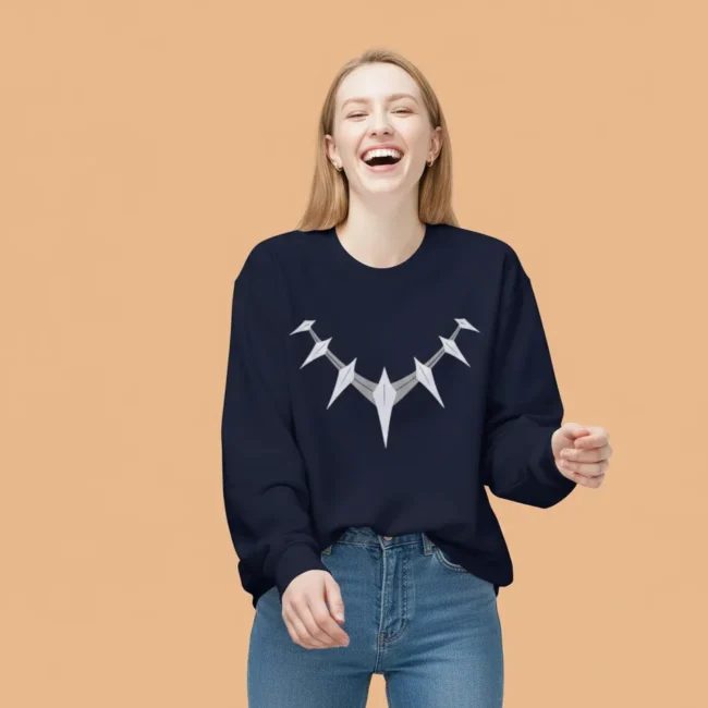 Black Panther Inspired Navy Sweatshirt for Women | Kattar Clothing