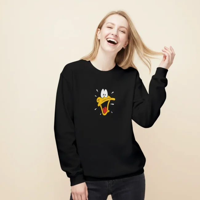 Daffy Duck Inspired Black Sweatshirt for Women | Kattar Clothing