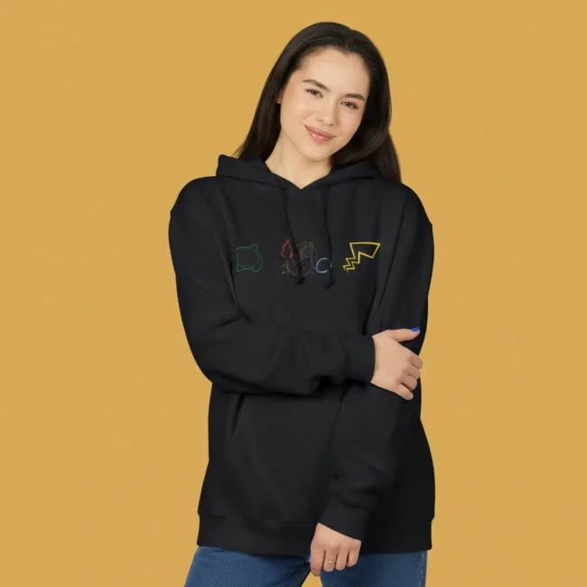 Pokémon Pikachu Tail Inspired Black Hoodie for Women | Kattar Clothing