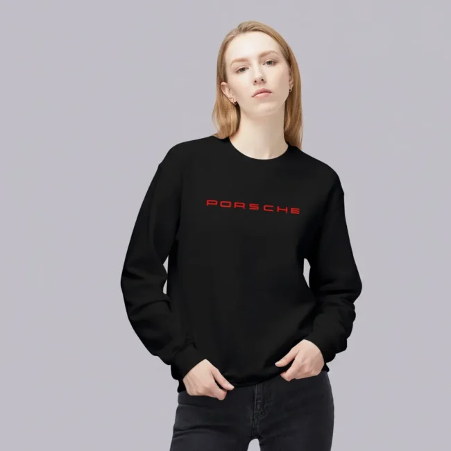 Porsche Inspired Black Sweatshirt for Women | Kattar Clothing