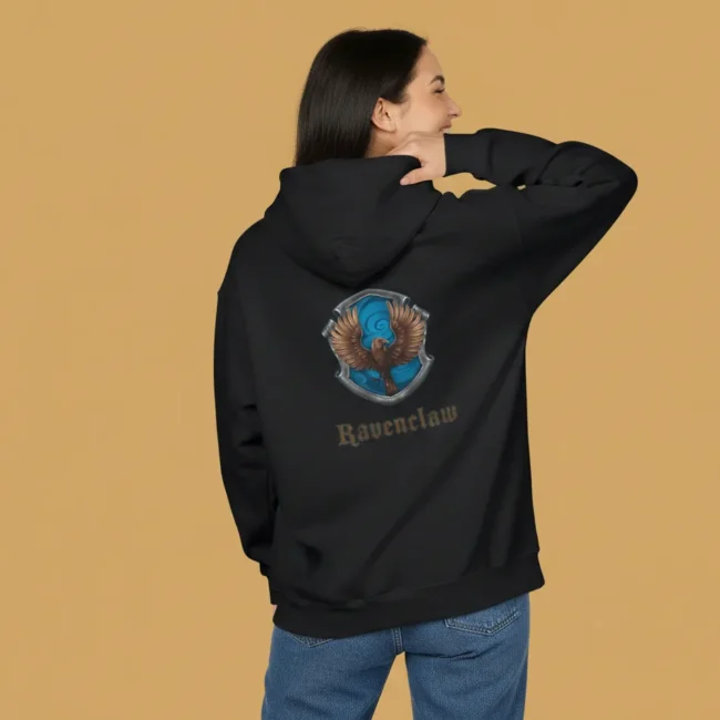 Ravenclaw Inspired Black Hoodie for Women | Kattar Clothing