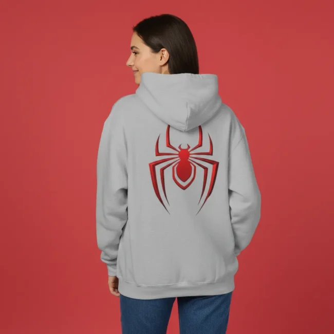 Spider-Man Inspired Grey Hoodie for Women | Kattar Clothing